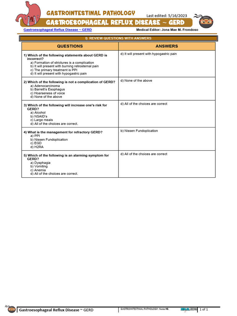 Understanding GERD: Key Insights | PDF