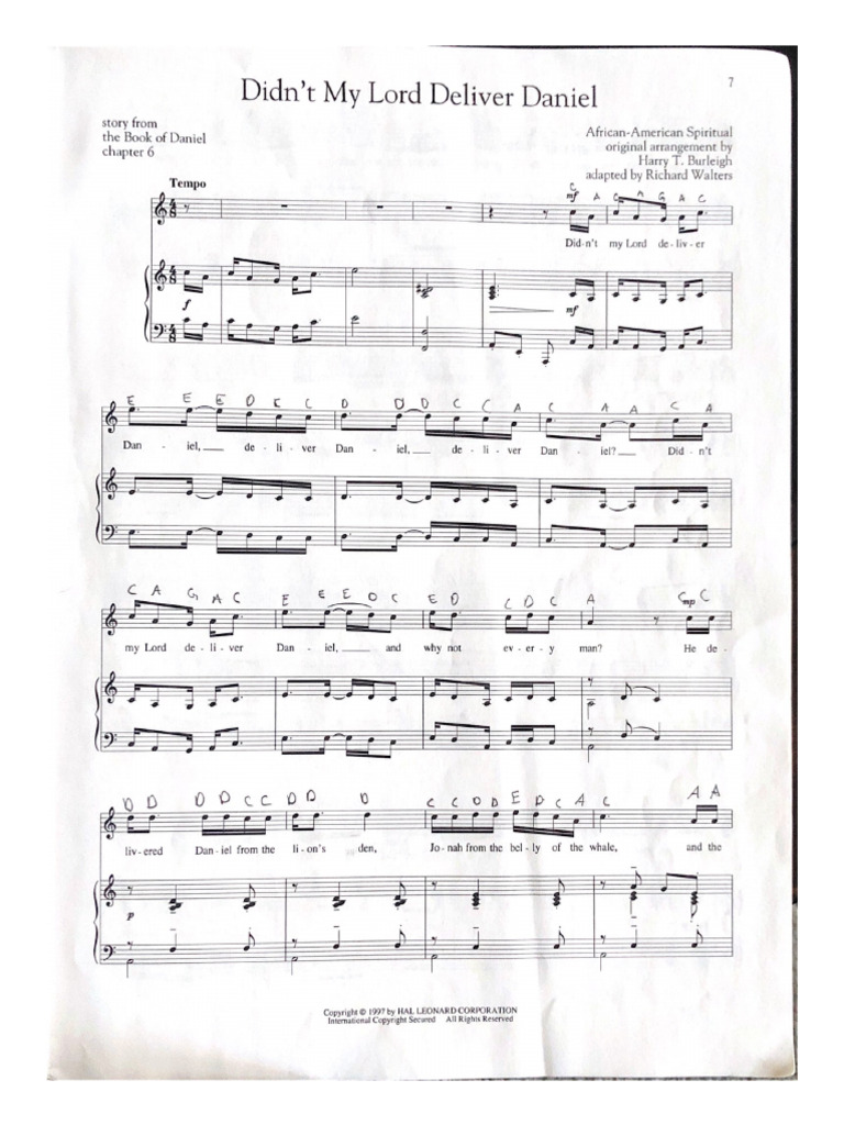 Didn't My Lord Deliver Daniel | PDF