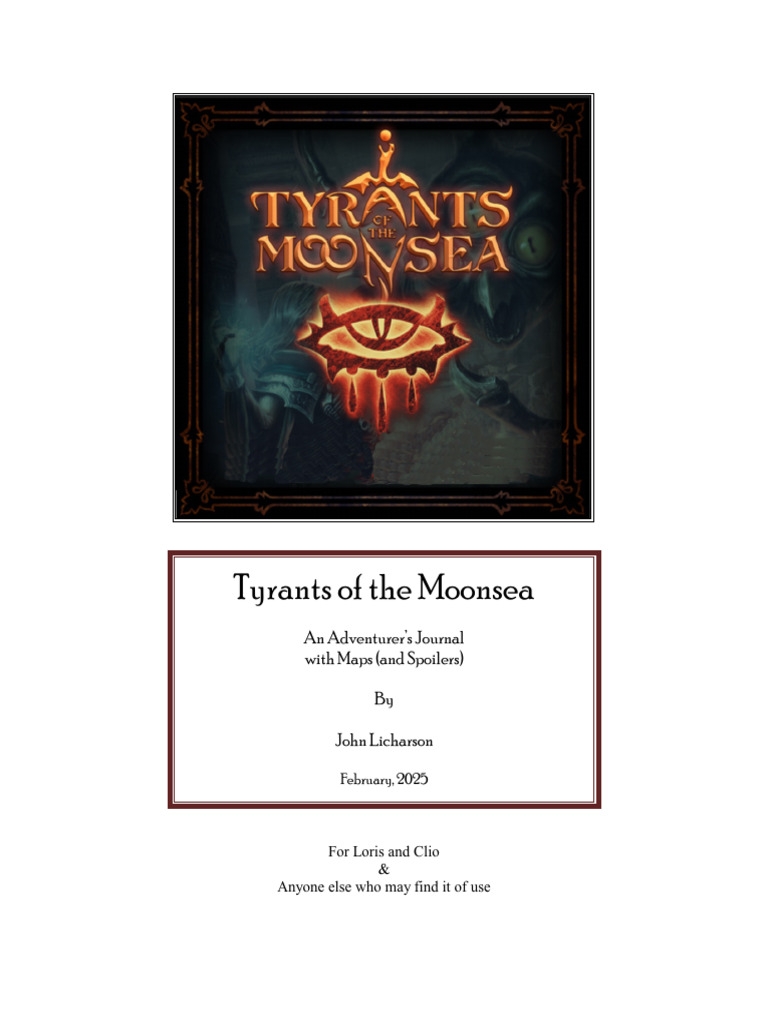 Tyrants of The Moonsea Walkthrough | PDF