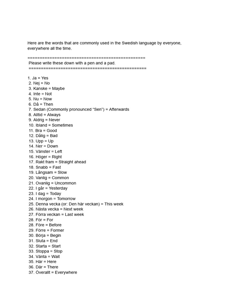 Lektion 1a 5 Common Everyday Words | PDF