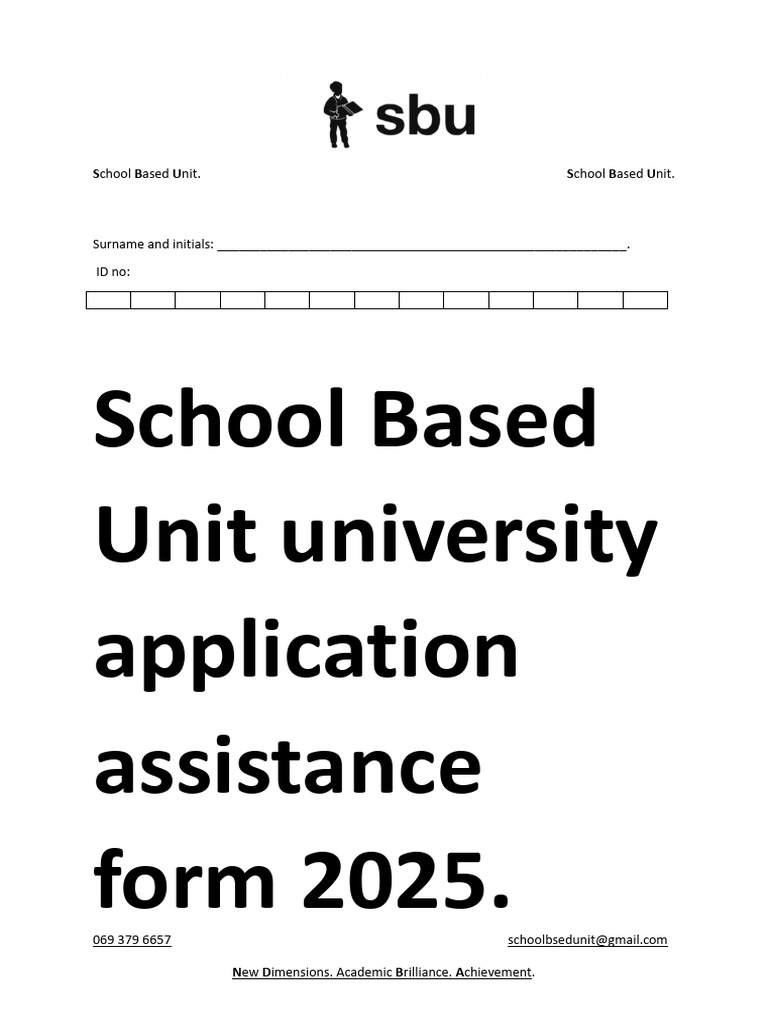 SchoolBasedUnit University Assistant Application Form | PDF ...