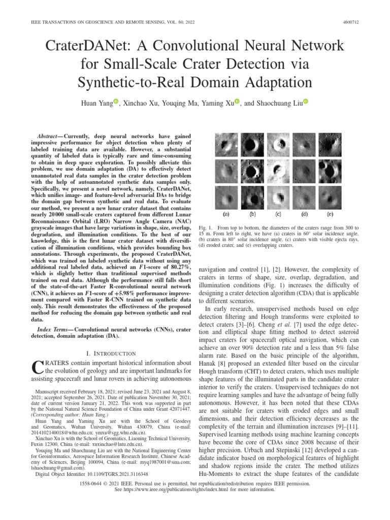 Craterdanet A Convolutional Neural Network For Small Scale Crater