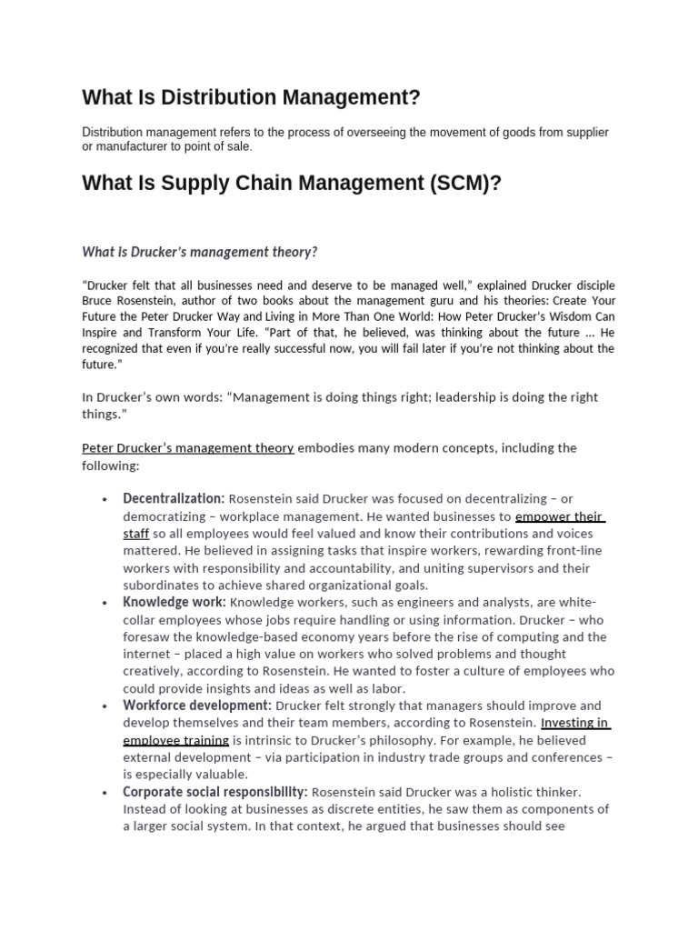 Understanding Distribution Management Basics | PDF | Business | Economies