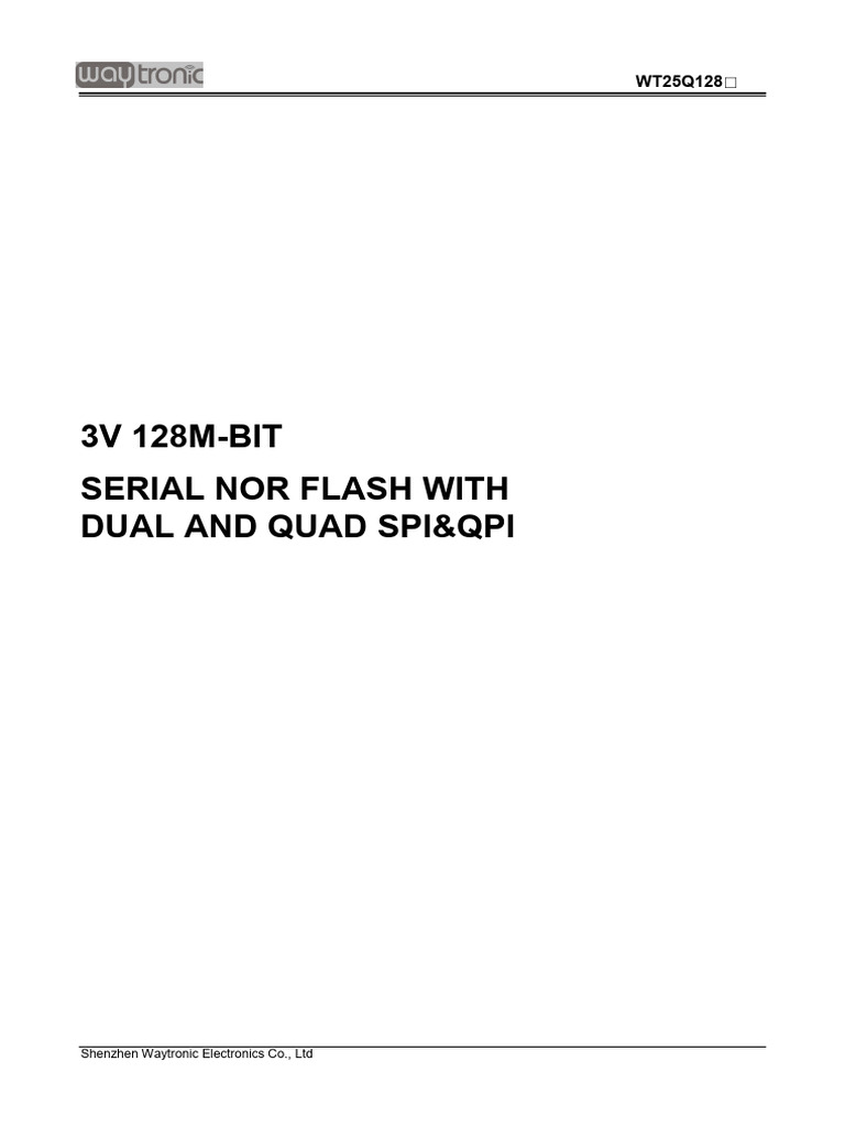 WT25Q128 -8S datasheet (2) | PDF | Flash Memory | Input/Output