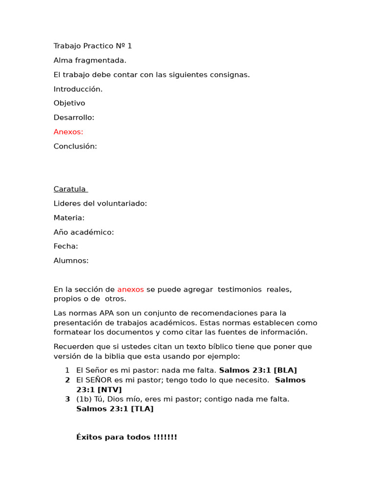 TP Consignas Alma Fragmentada | PDF