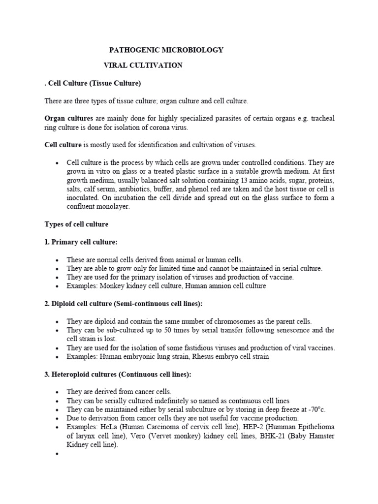 Pathogenic Microbiology PGD Note | PDF | Cell Culture | Parasitism
