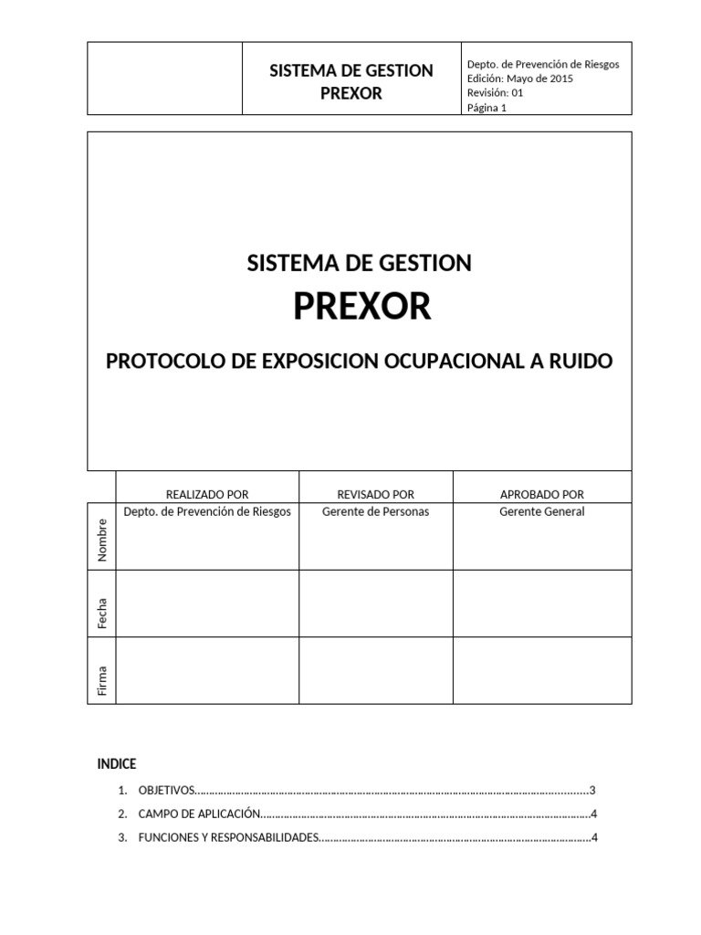 Sistema de Gestion Prexor Protocolo de e | PDF | ruido | Creación de capacidad