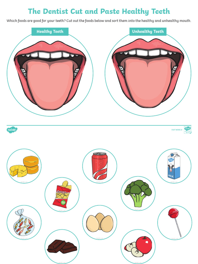 The Dentist Cut and Paste Healthy Teeth | PDF