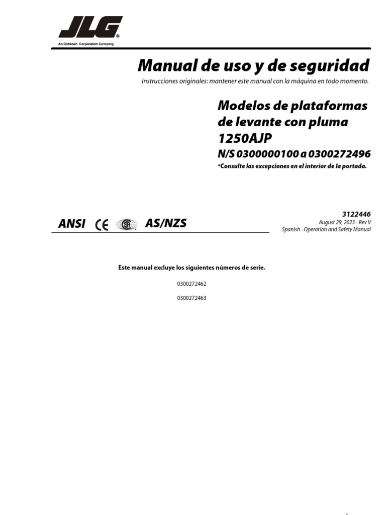 3122446 v 1250AJP JLG Operation Spanish (1) | PDF | Cambiar