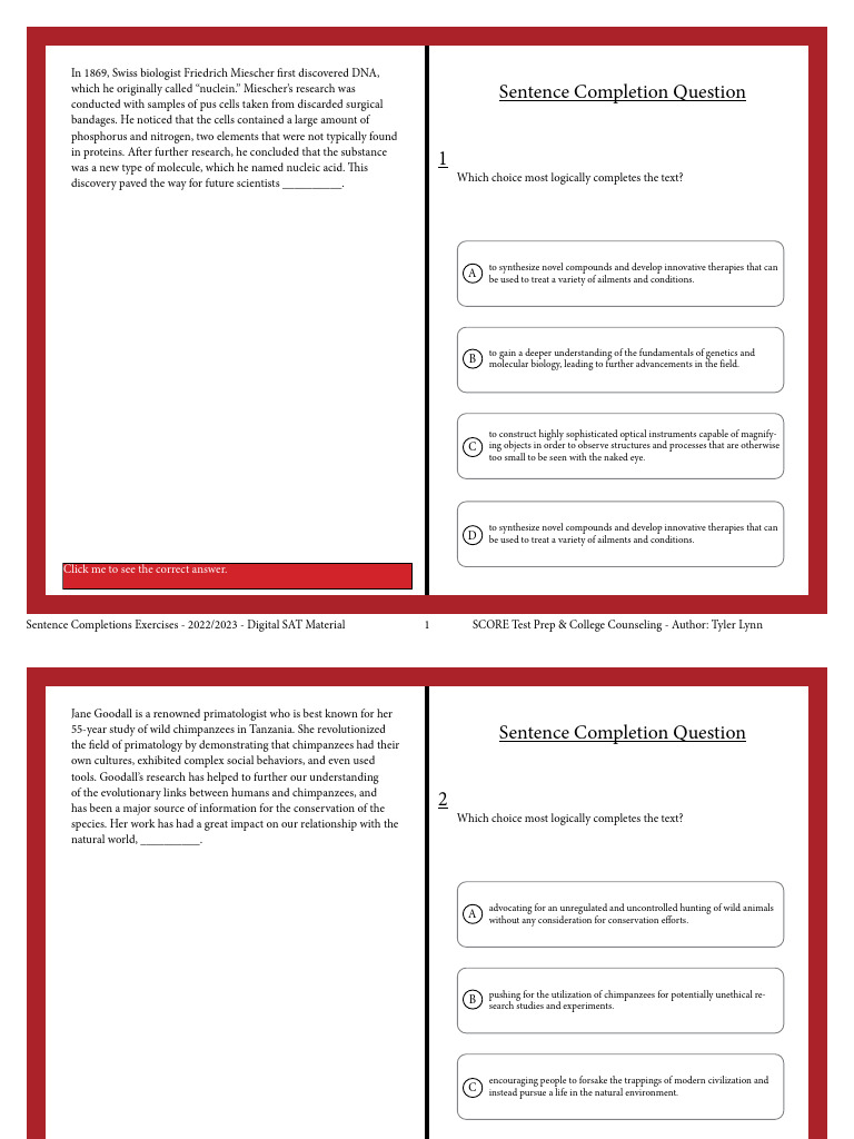 Sentence Completion Questions (Set 6) | PDF | Nuclear Weapons | Nucleic ...