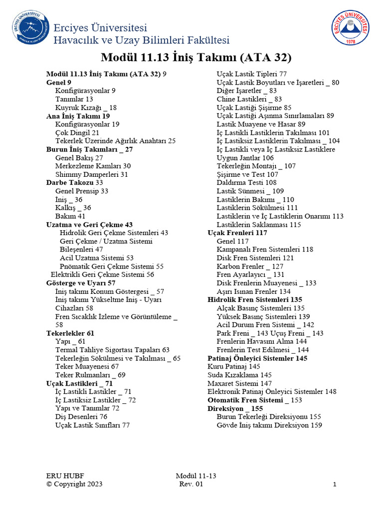 Modül 11.13 İniş Takımı (ATA 32) | PDF