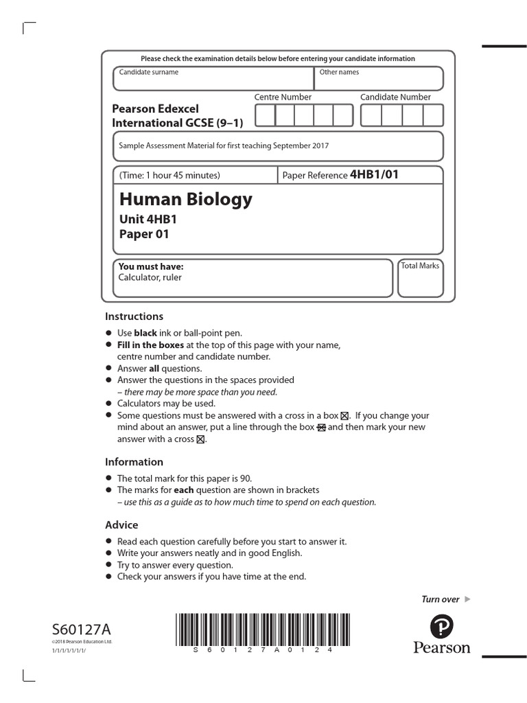 Higher Human Biology Specimen Paper | PDF | Nucleic Acids | Glucose