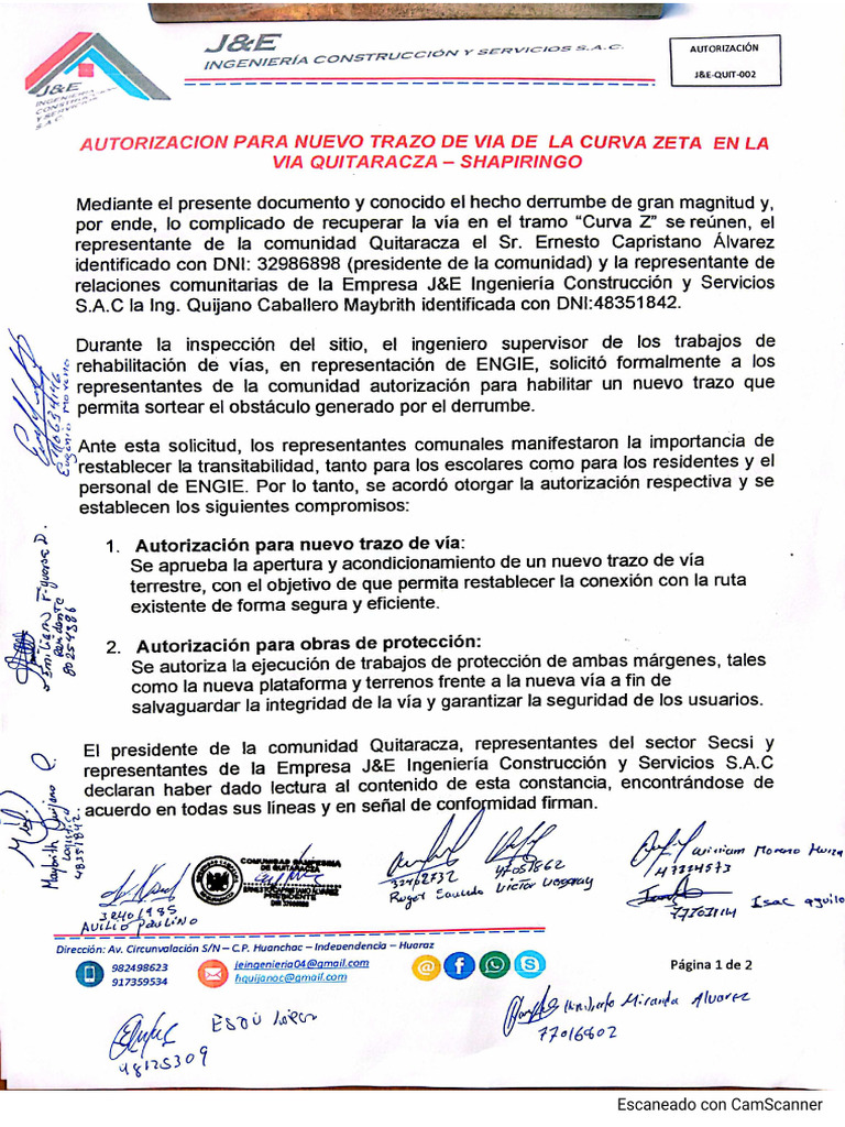 Autorización Nuevo Trazo | PDF