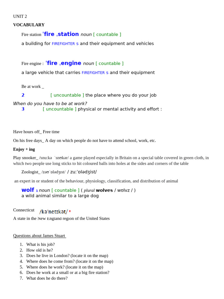 Fire Station Vocabulary Overview | PDF