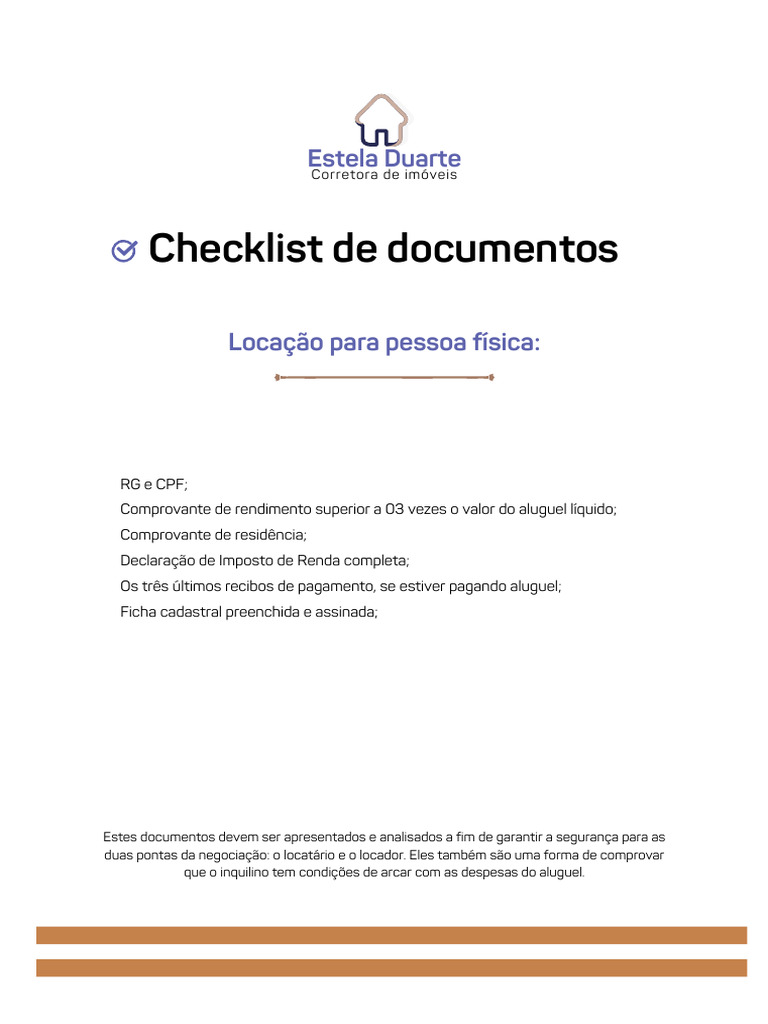 Documento a4 Checklist de documentos empresarial minimalista azul | PDF