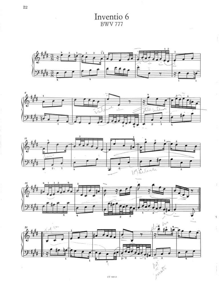 Bach Invention in E Major | PDF