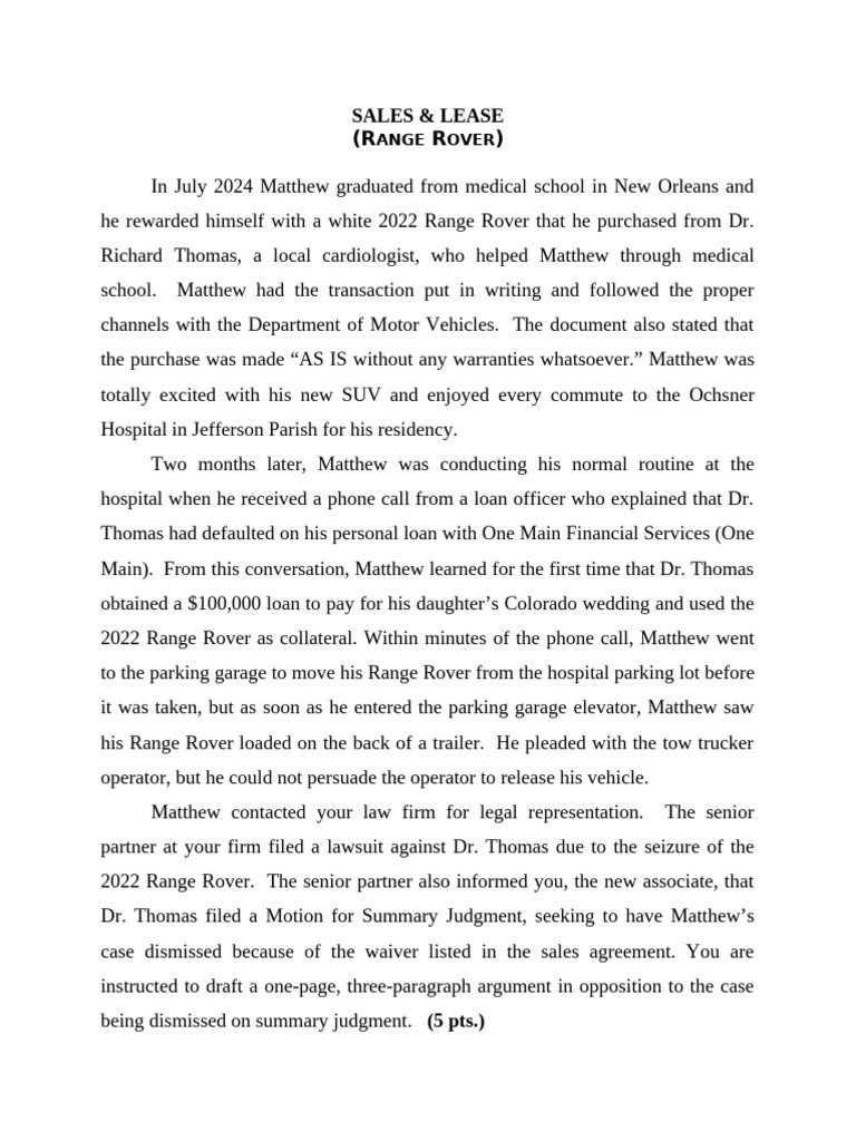 Sales & Lease (Range Rover) Fall '24 | PDF