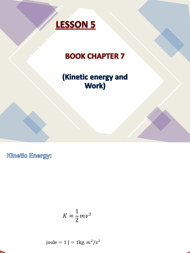 Physics 1 - LESSON 5 (Mid - Spring 24-25) | PDF | Kinetic Energy ...