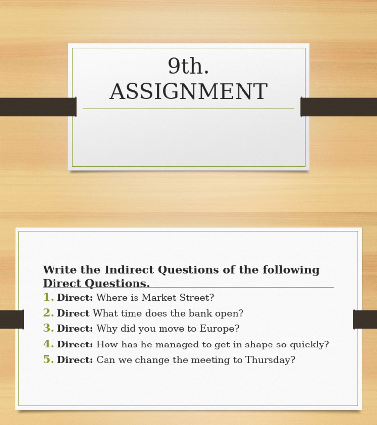 Assignment - Indirect Questions | PDF