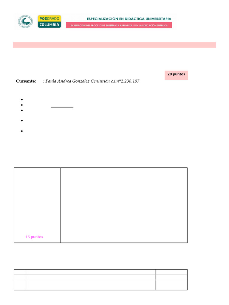 Trabajo Terminado Hoja para Adjuntar - Profesora Olga | PDF | Evaluación | Aprendizaje