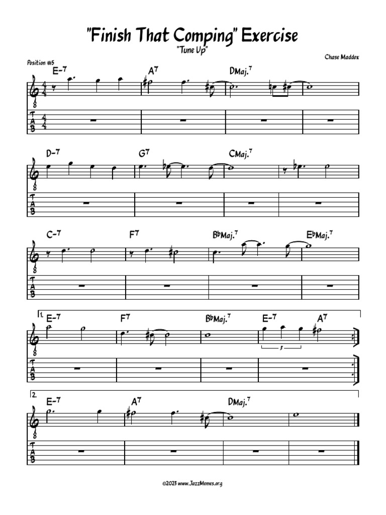 "Finish That Comping" Exercise - Tune Up | PDF