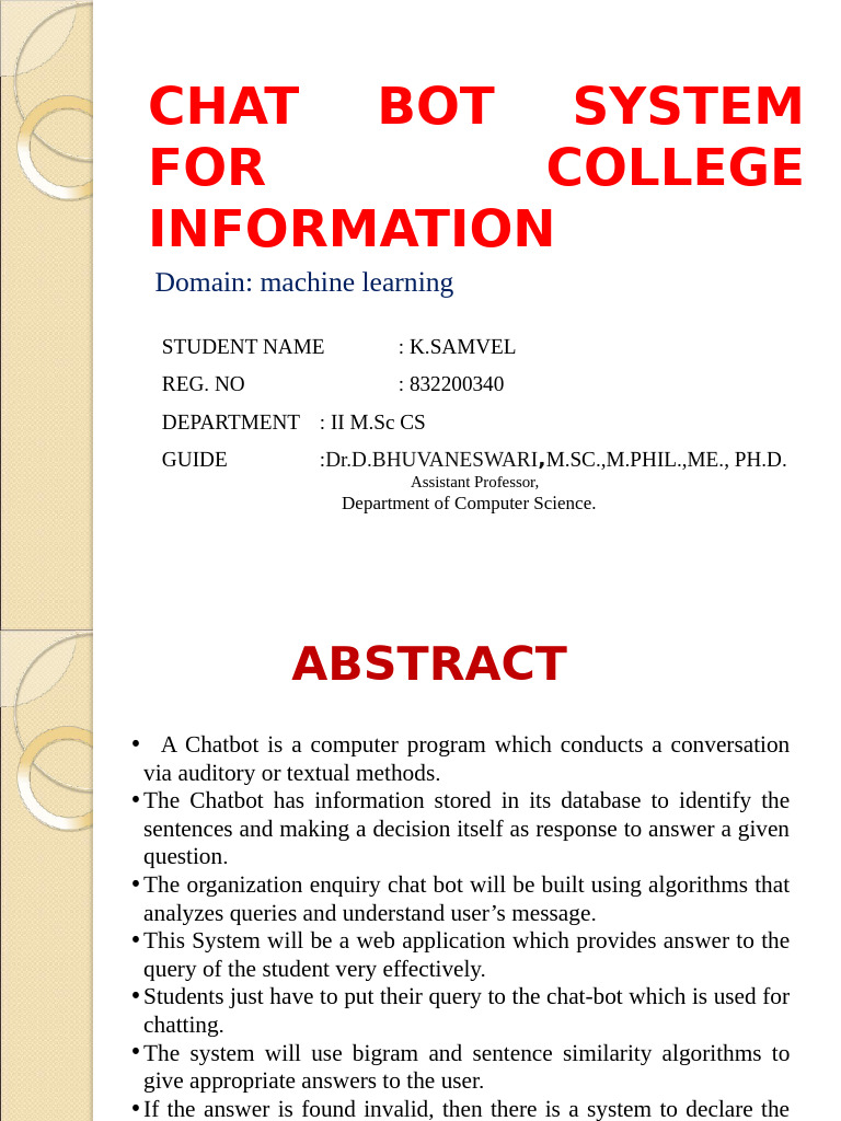 Chatbot, Project | PDF | Machine Learning | Information Science