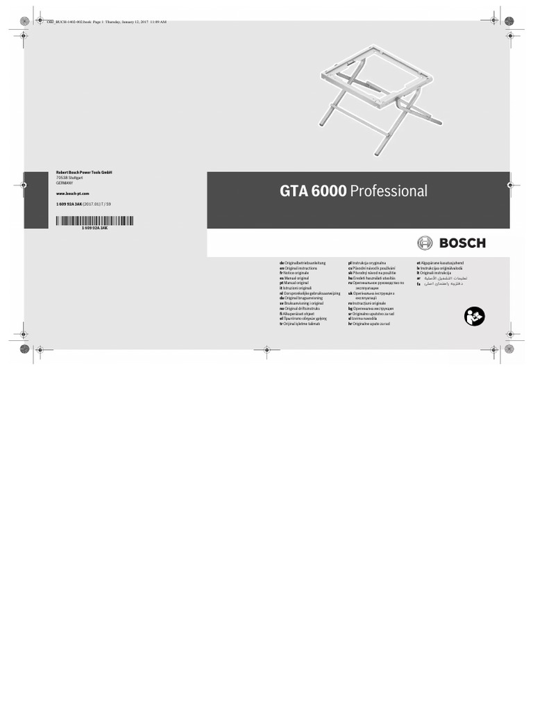 Mode d'emploi Bosch GTA 6000 (Français - 58 des pages) | PDF
