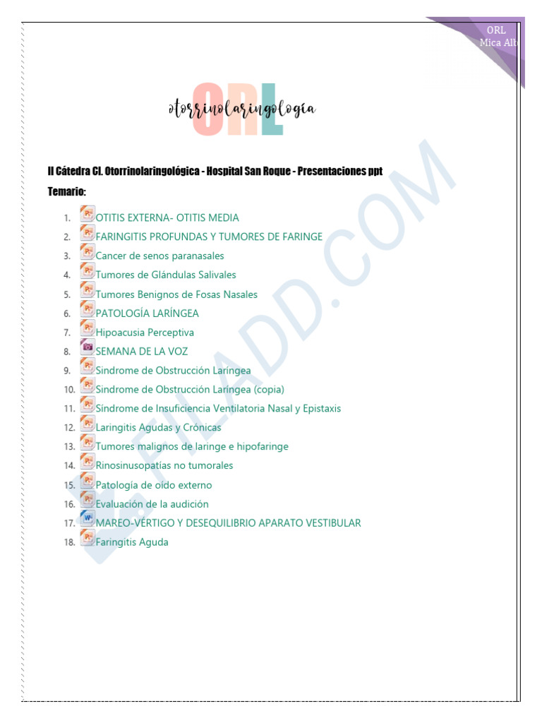 Mica ORL | PDF | Enfermedades y trastornos | Sistema Auditorio