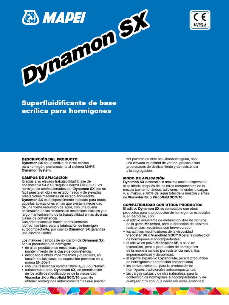 FT - Dynamon SX | PDF | Hormigón | Materiales de construcción