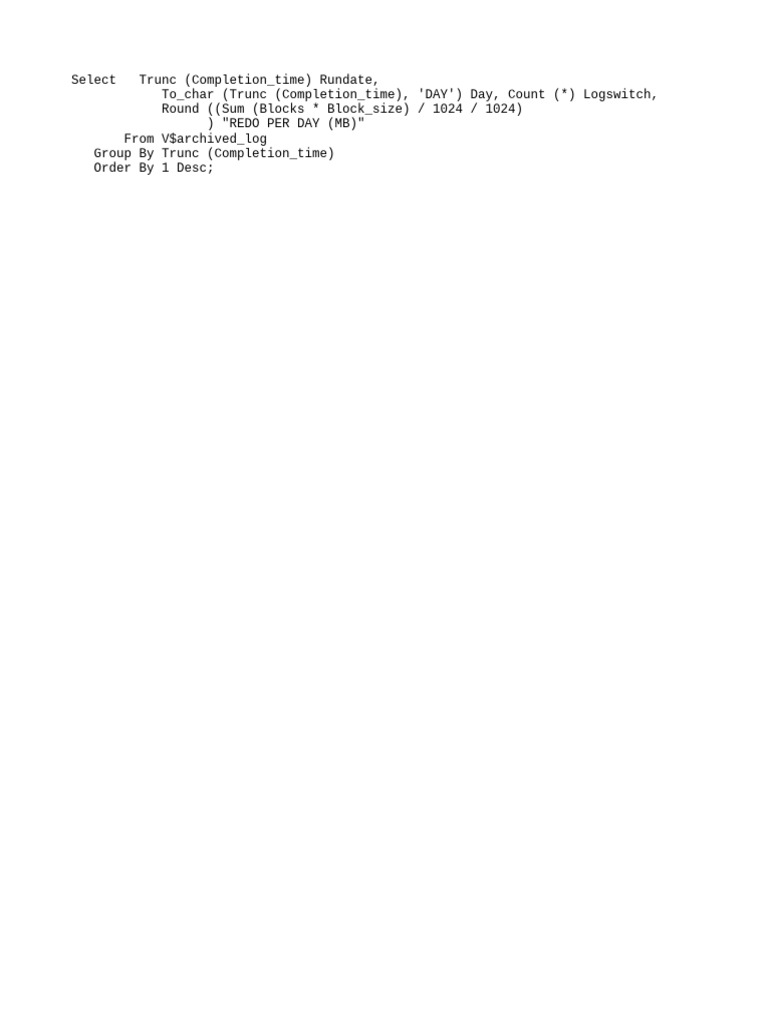 Logswitch Trend | PDF