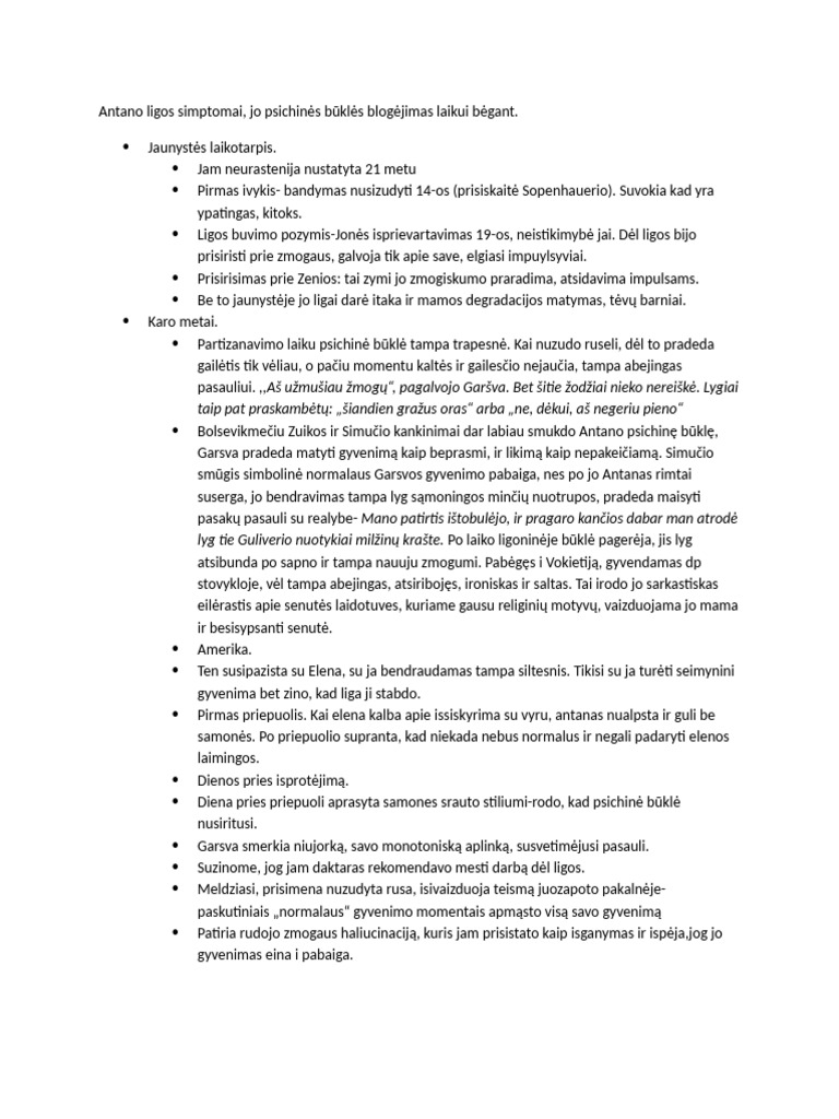 Antano Ligos Simptomai | PDF
