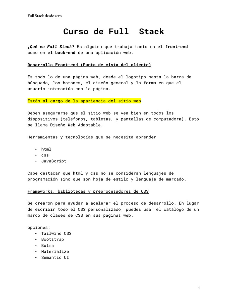 Introducción a Full Stack y Replit | PDF | HTML | Red mundial