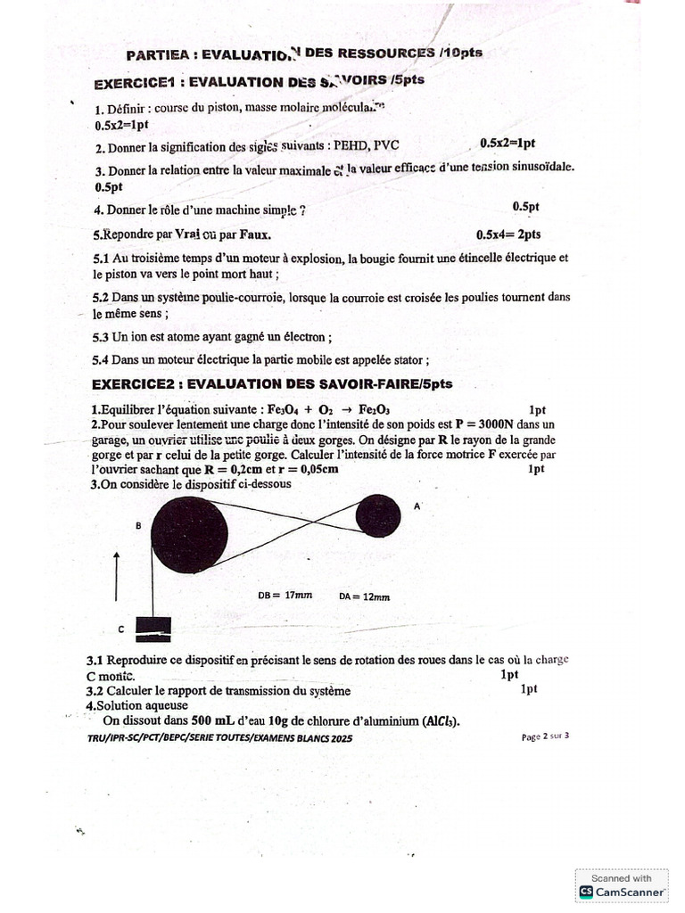 BEPC BLANC_PCT 3ème_Sud-Ouest_2025 | PDF