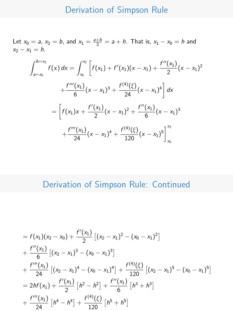 Lecture 02 Simpson Derivation | PDF