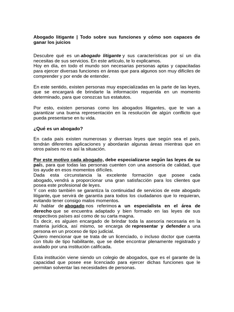 Abogado Litigante | PDF | Abogado | Justicia