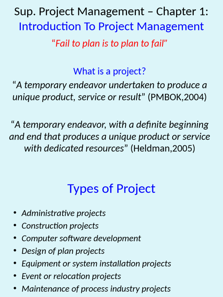 Sup. Project MGMT - Chapter 1 | PDF | Project Management | Computing