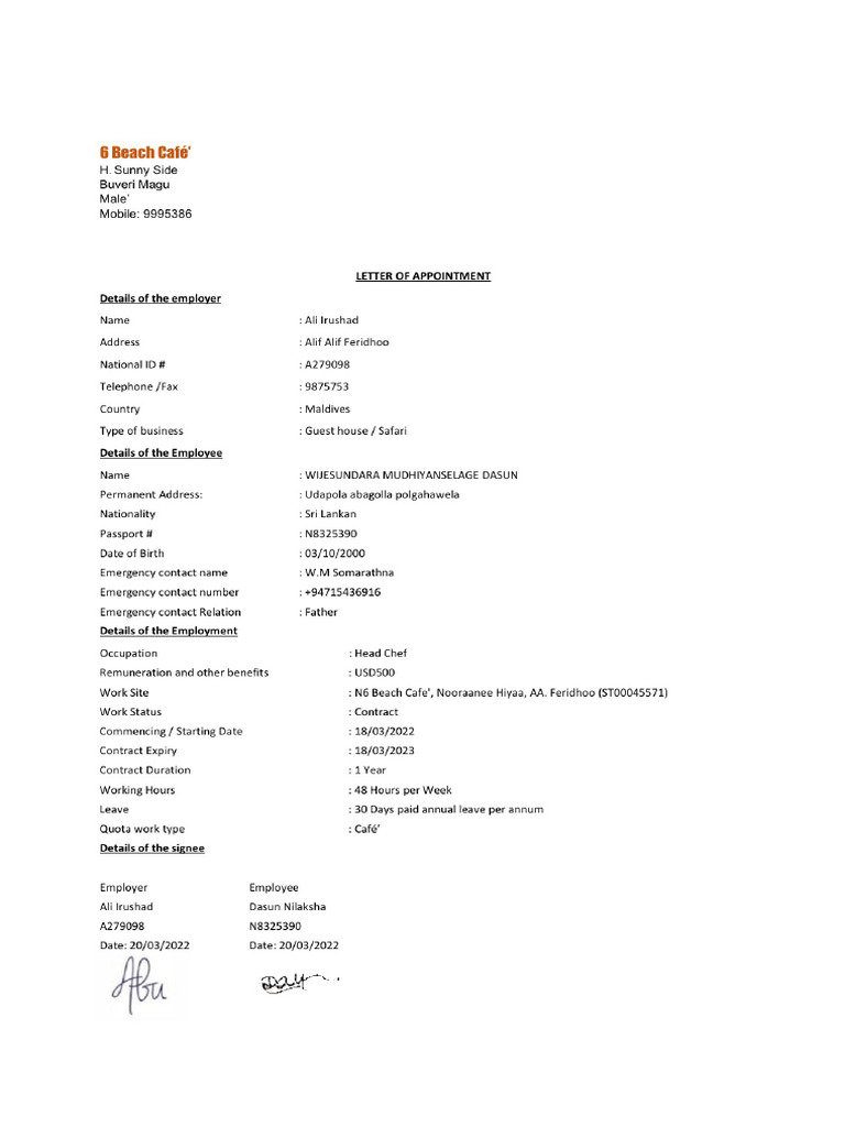 Dasun Letterofappointment n6 2 | PDF