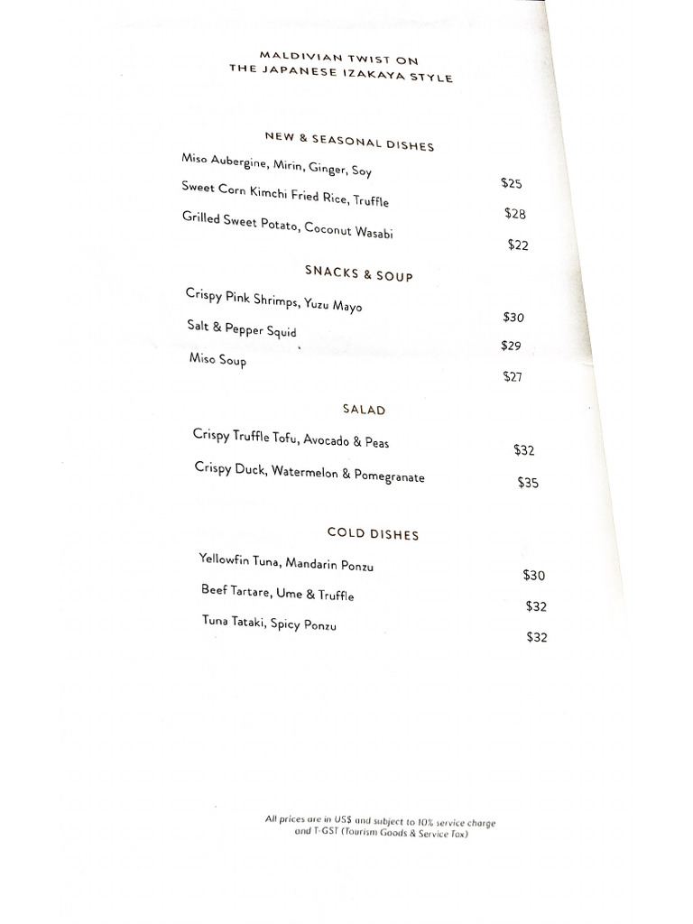 Tsuki New Menu | PDF