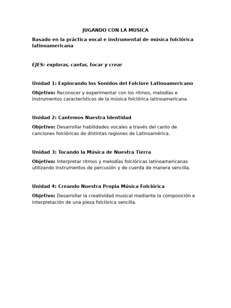 Ejes Unidades y Objetivos JCM 4° | PDF