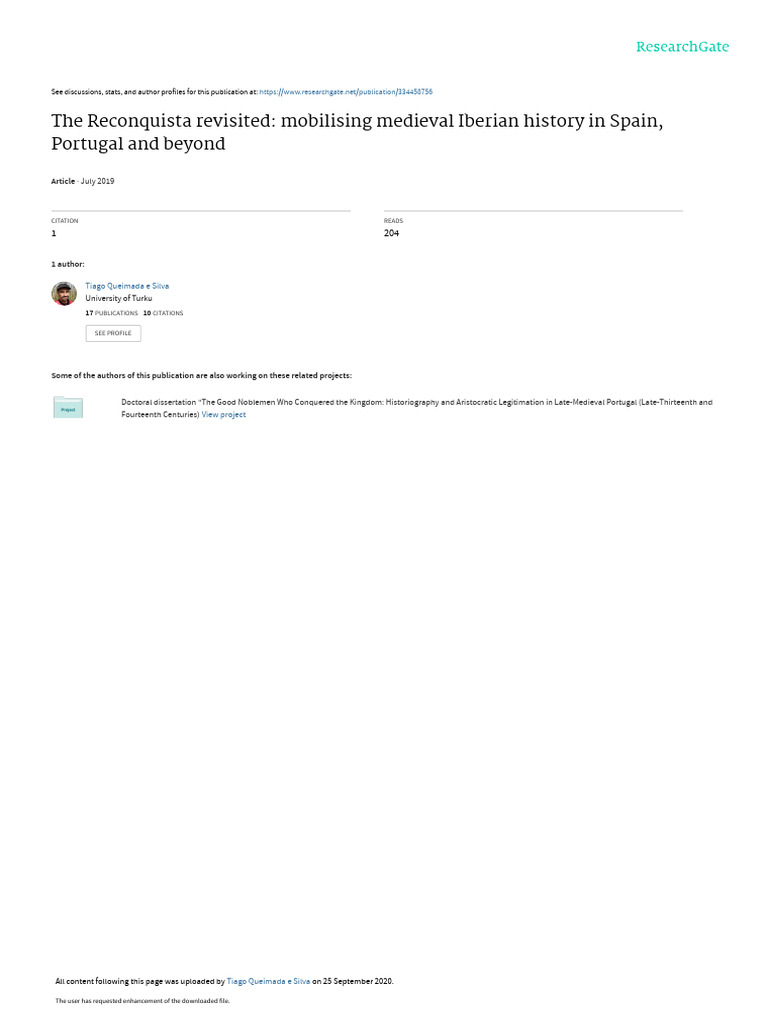 QUEIMADA E SILVA, The Reconquista Revisited - Mobilising Medieval ...