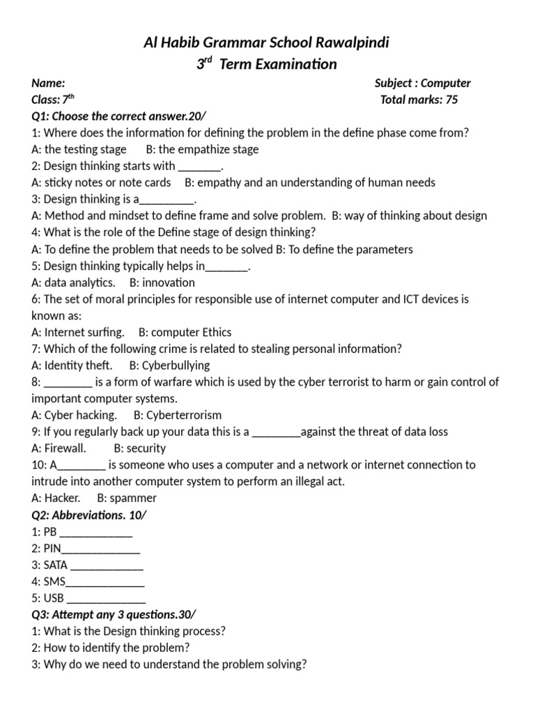 class 7th computer final | PDF