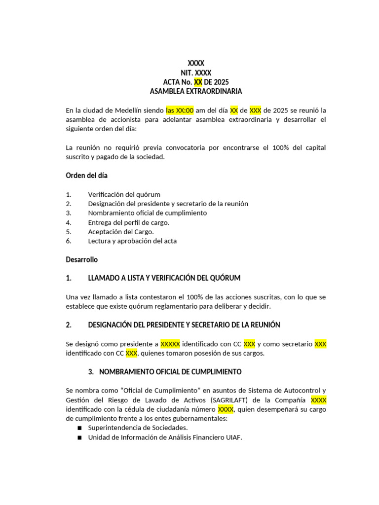 Acta de Designación de Oficial de Cumplimiento | PDF | Gobierno