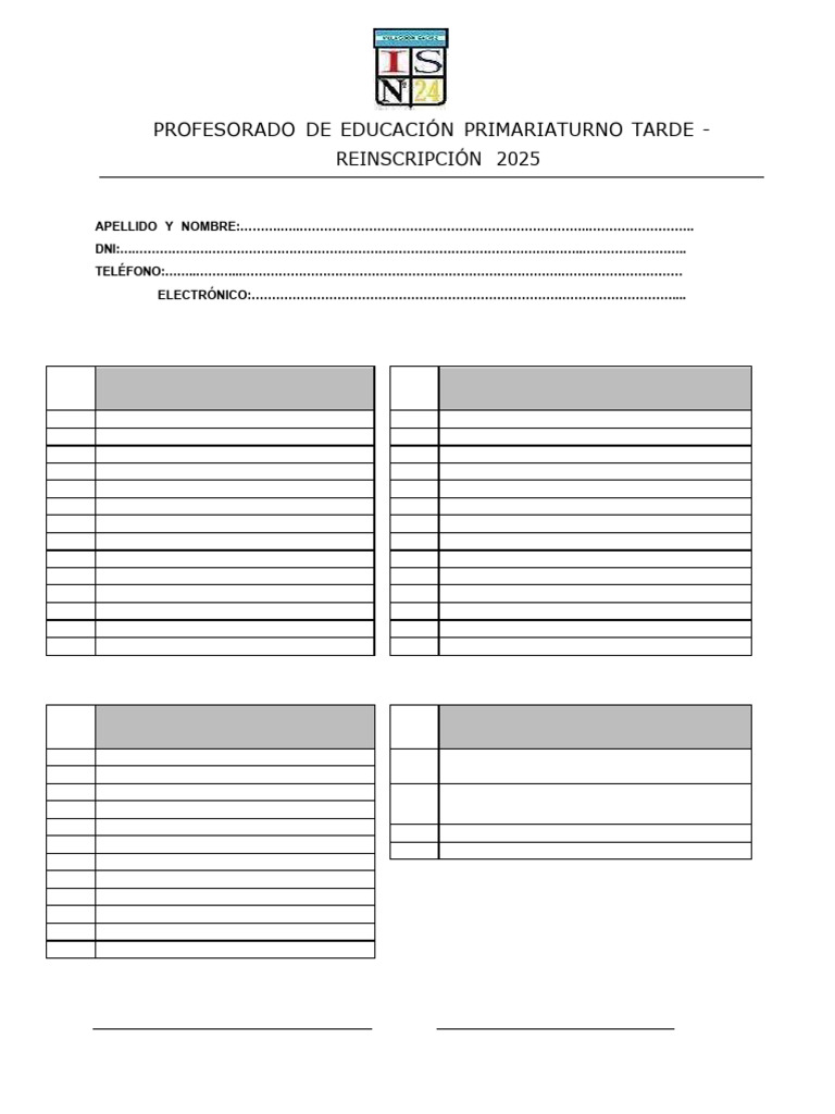 Reinscripcion Prof. Educ. Primaria Turno Tarde | PDF | Pedagogía | Maestros