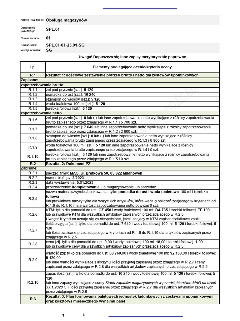 spl1 st23 Klucz1 | PDF