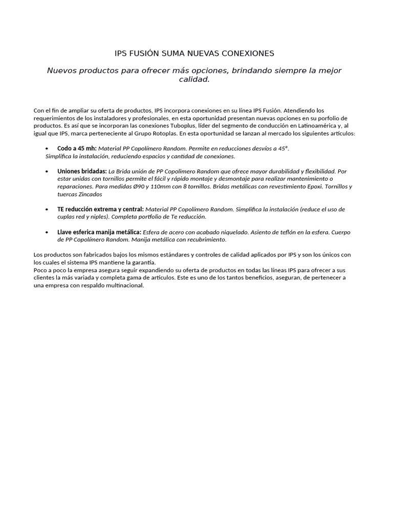 240 - Nota de Producto - IPS - p.18 | PDF