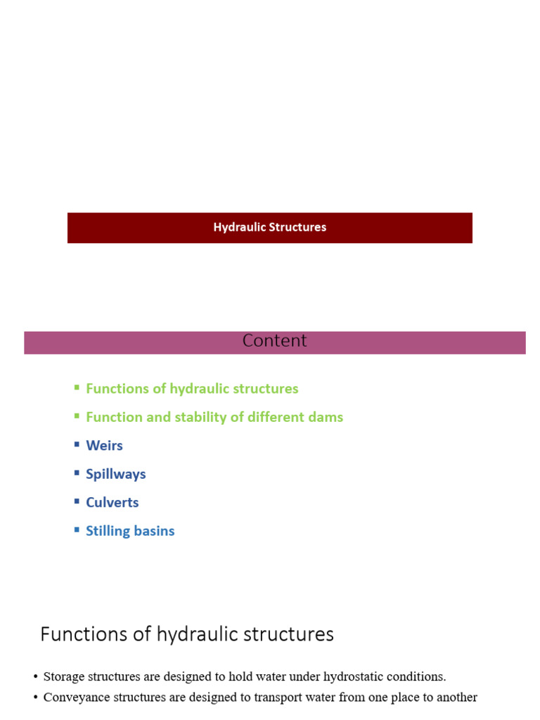 Chapter 5a - Hydraulic Structures | PDF | Spillway | Dam