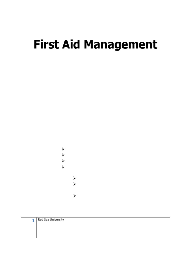 First Aid Management Guide | PDF | Shock (Circulatory) | Burn