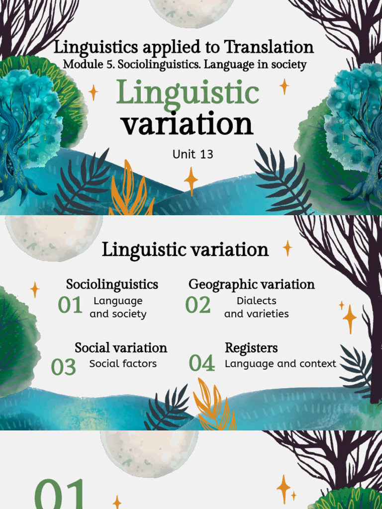 Unit 13 - Linguistic variation | PDF | Dialect | Sociolinguistics