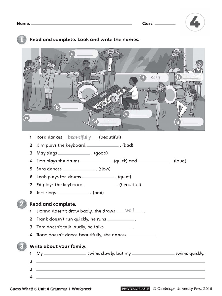 Guess What 6 AE Unit 4 Grammar Worksheet 1 | PDF