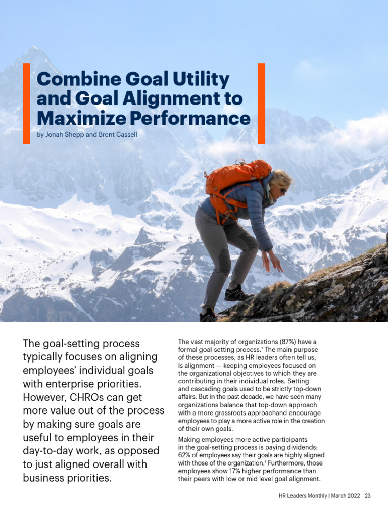 Combine Goal Utility and Goal Alignment To Maximize Performance | PDF ...